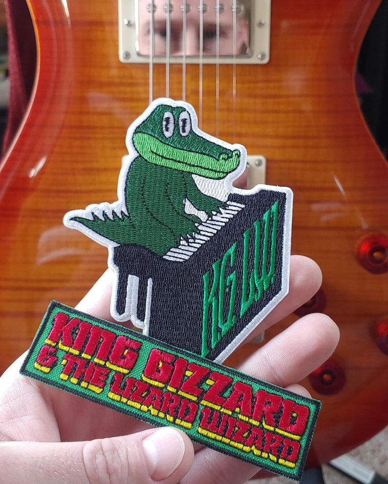 Gizzy Gator Playing Piano - King Gizzard & the Lizard Wizard Iron-on ...