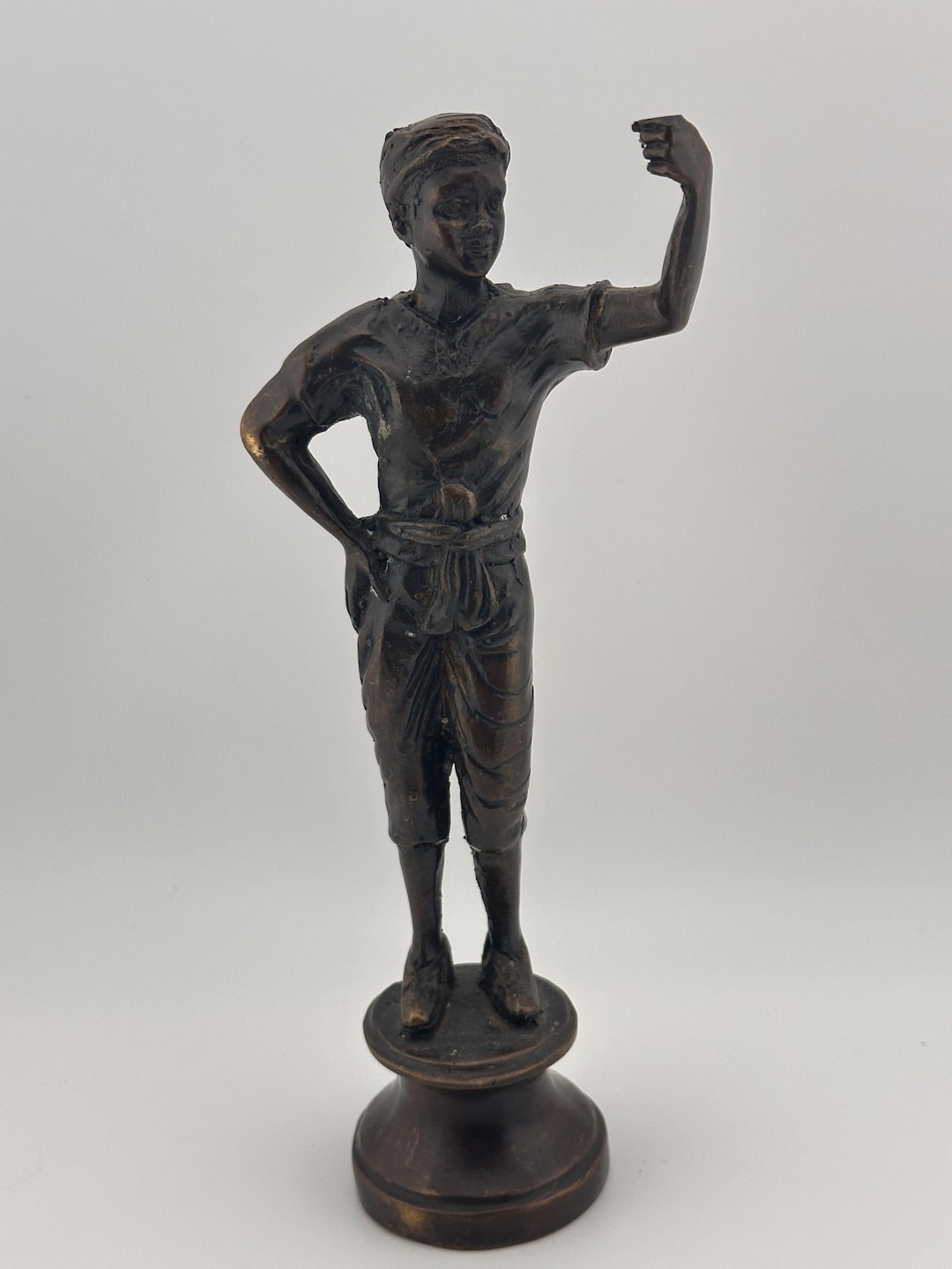 Bronze Statue of a Boy Raising a Torch - Torch Missing - Vintage - Etsy