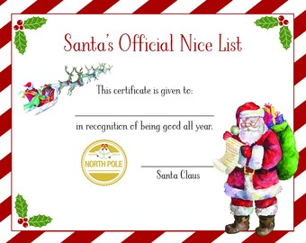 Santa nice list | Etsy
