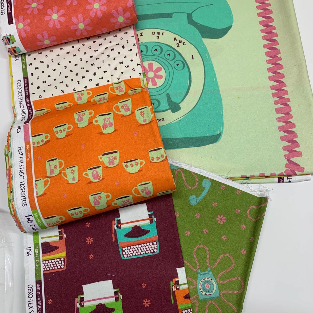 9 to 5 Flat Quarter Fabric - Lysa Flower Collection - Paintbrush Studio ...