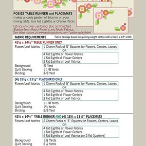 Posies Quilt Pattern - RPQP 154 - Robin Pickens - Table Runner - Etsy
