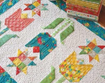 Tulip Time Table Runner Pattern ANK344 by Heather Peterson for Anka's ...