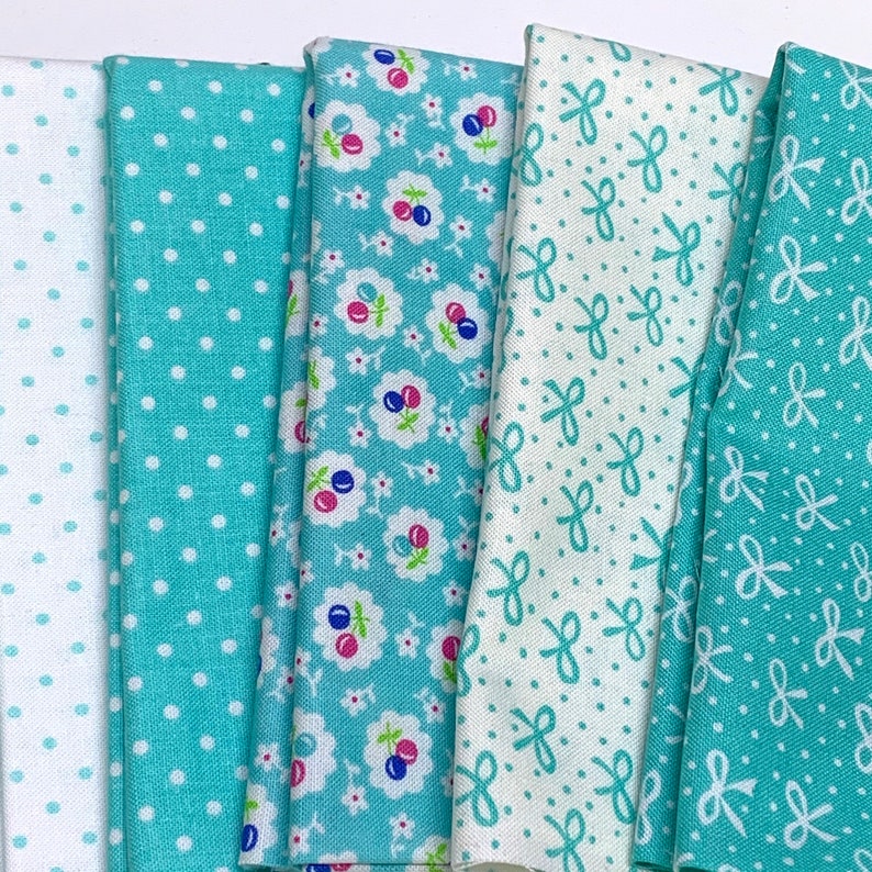 Aqua and Turquoise Fat Quarter Bundle | Etsy