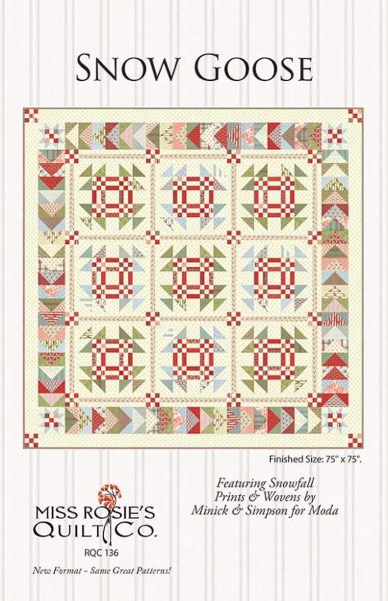 Snow Goose Quilt Pattern RQC 136 Miss Rosie Quilt Company - Etsy