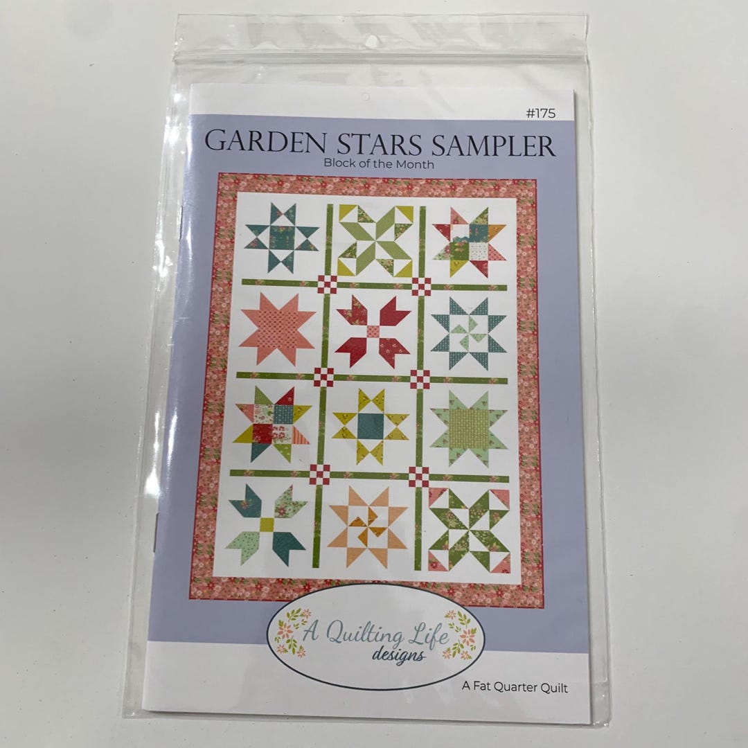 Garden Stars Sampler Quilt Pattern - BOM QLD 175 Quilting Life Designs ...