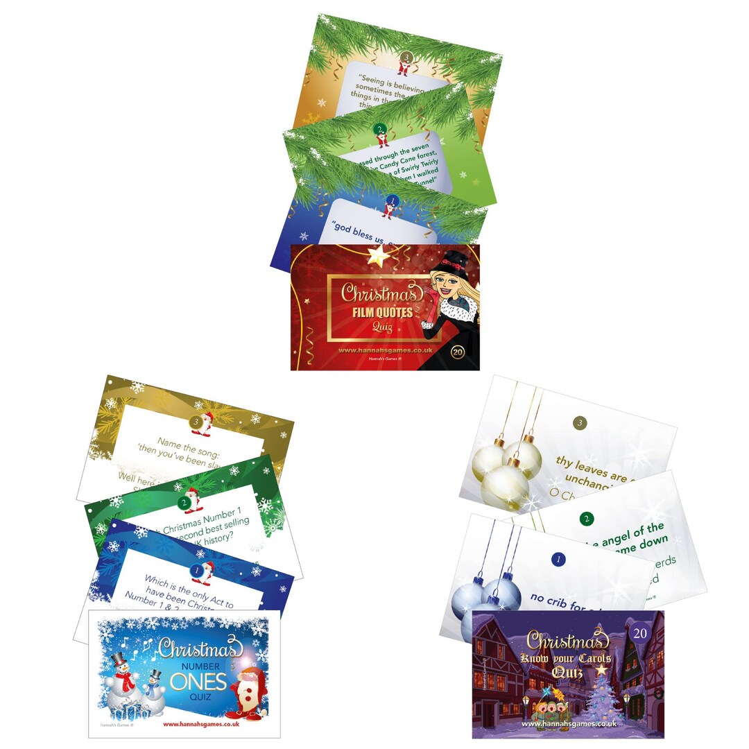 Ultimate Christmas Quiz Bundle Family Party Games, Carols Trivia ...