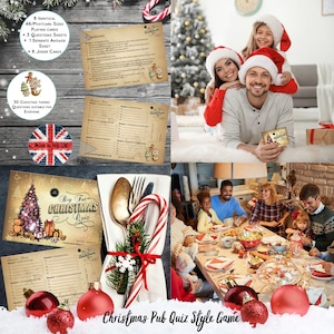 Christmas Bingo, Pass the Parcel, Pub Quiz Trivia Games Festive Family ...