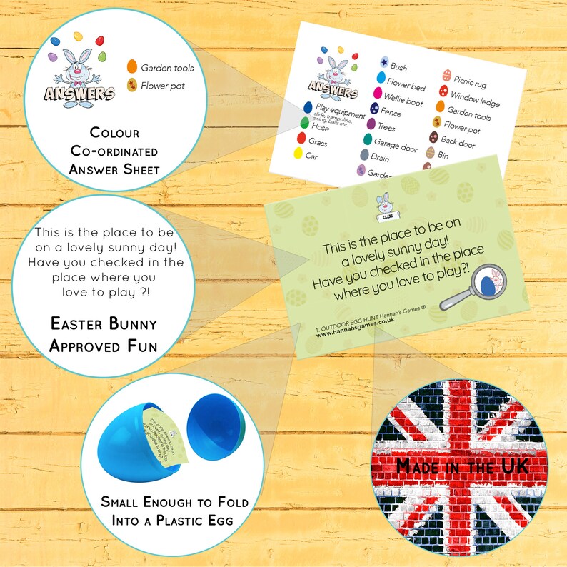 Outdoor Easter Egg Hunt Clues Classic Easter Game for Children or ...