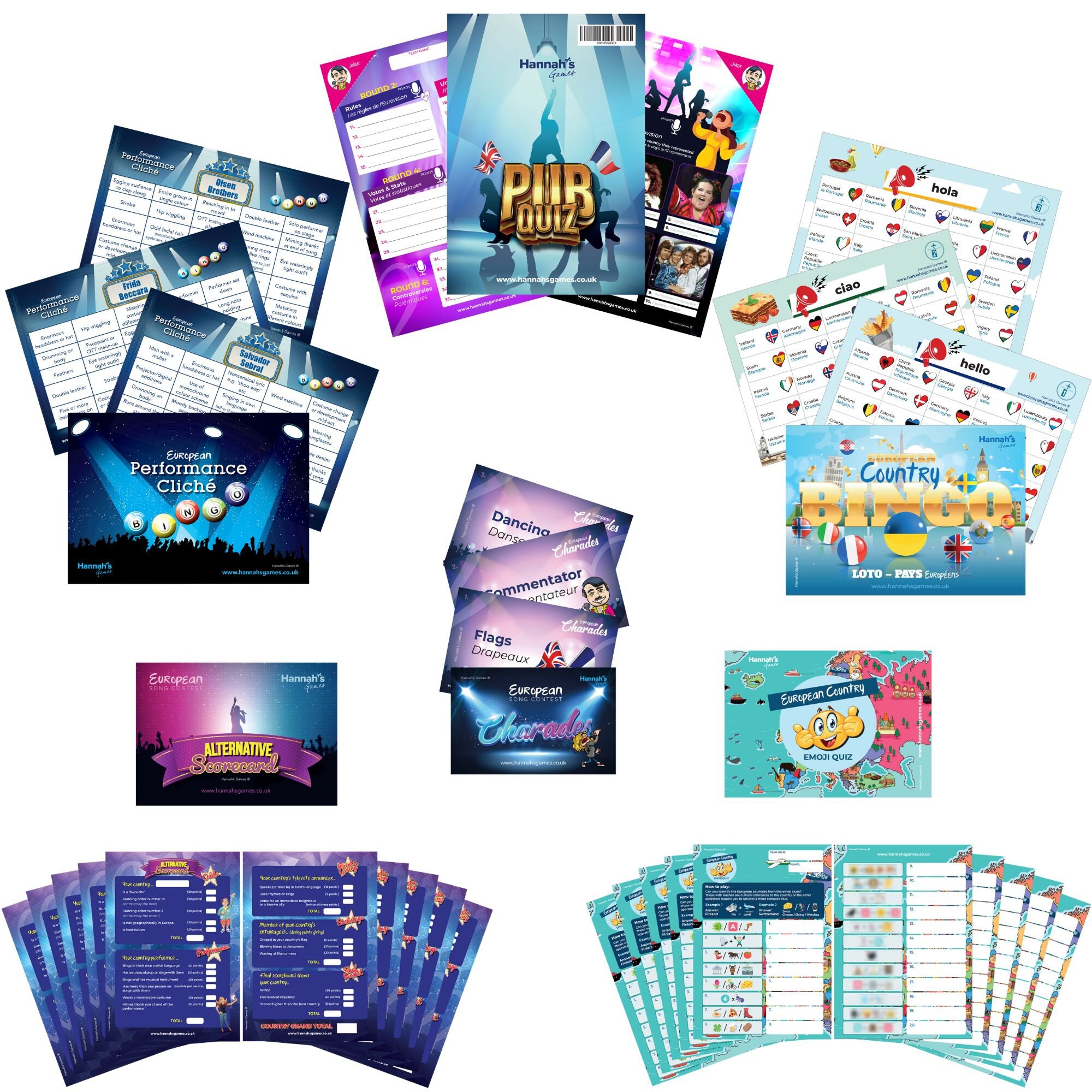 Eurovision 2024 Party Games Eurovision Party Scorecard Bingo Quiz ...