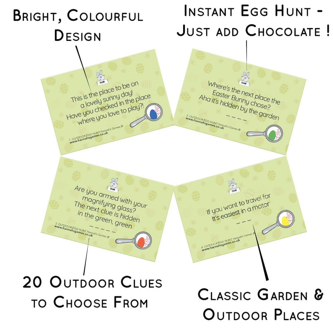 Outdoor Easter Egg Hunt Clues Classic Easter Game for Children or ...