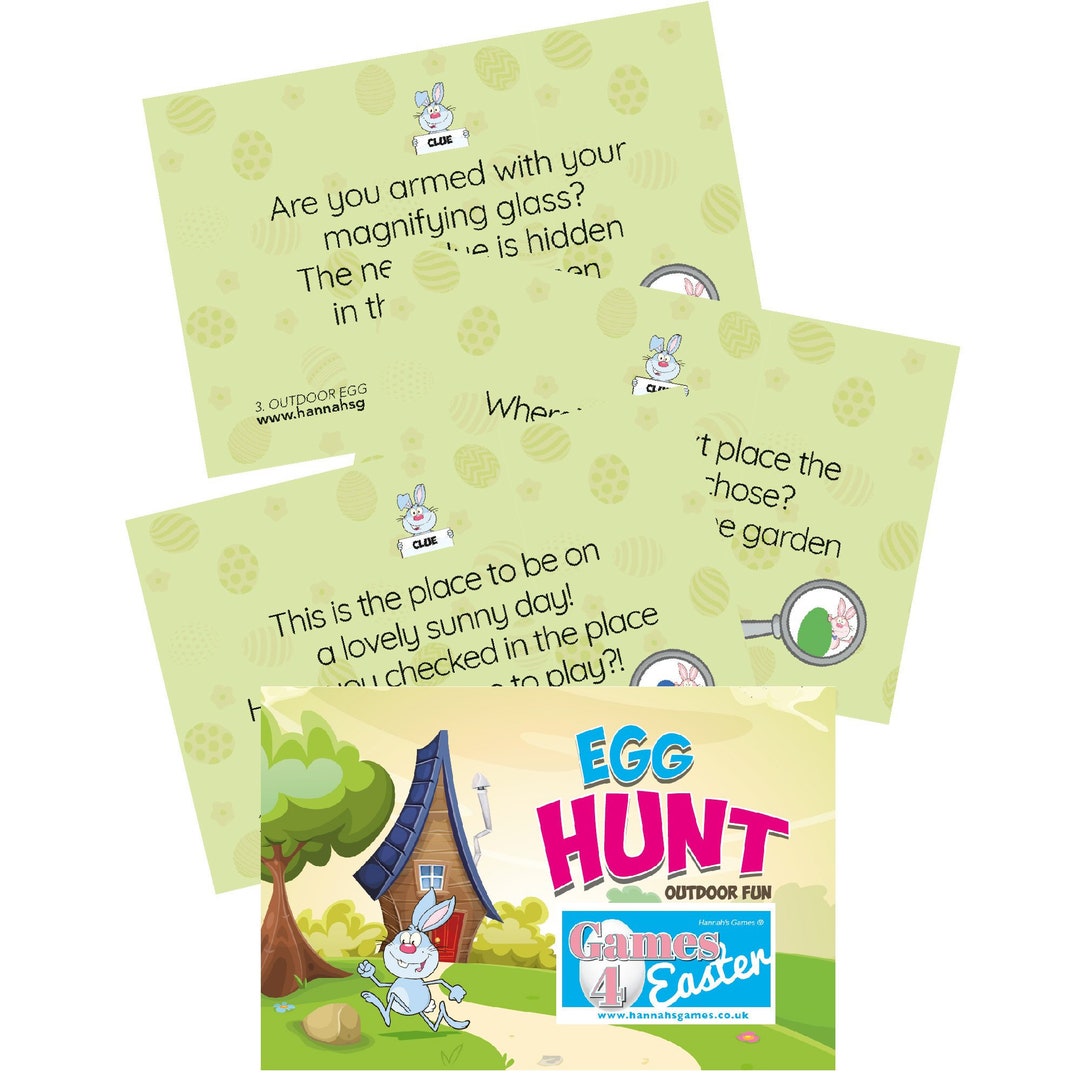 Outdoor Easter Egg Hunt Clues Classic Easter Game for Children or ...