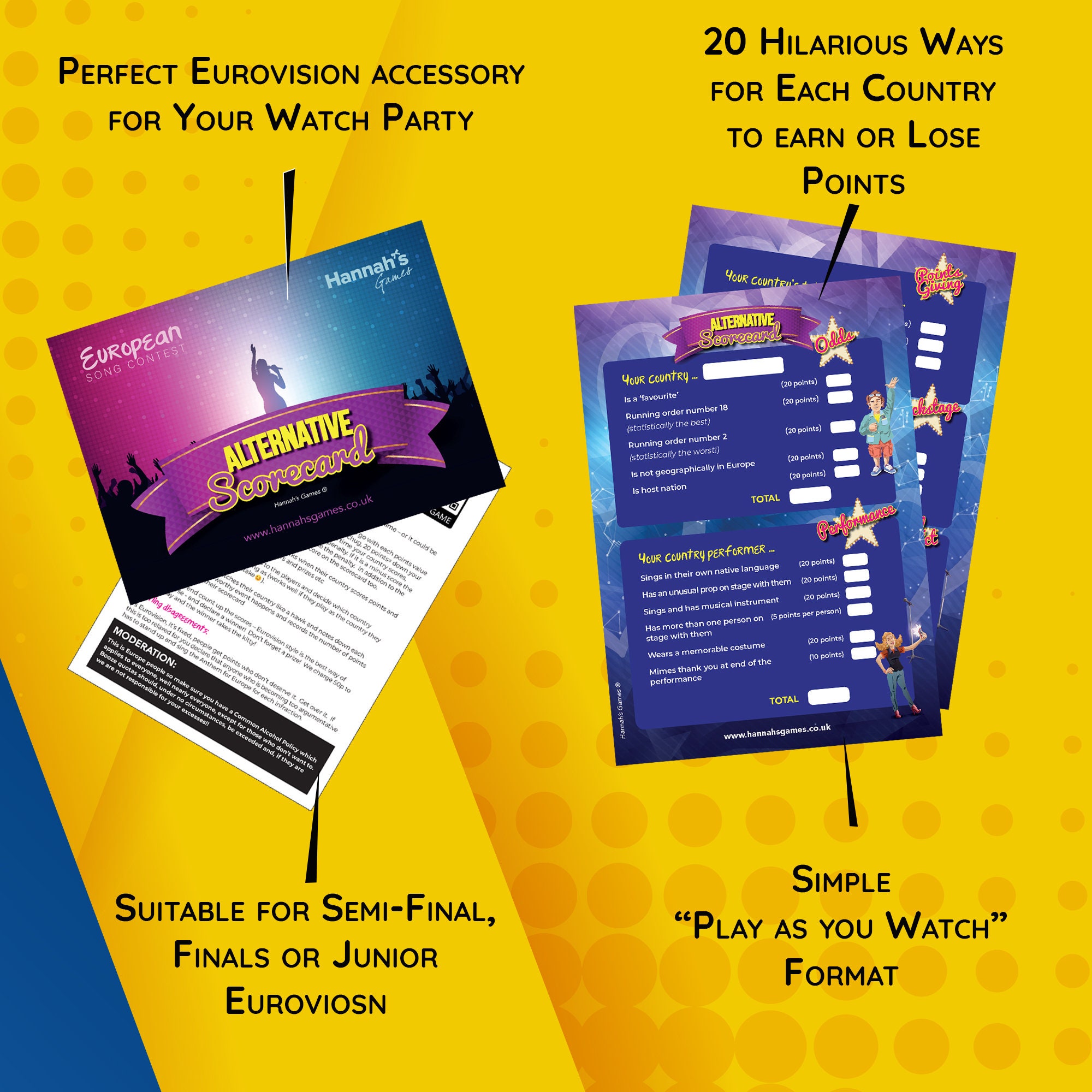 Eurovision 2024 Party Games Eurovision Party Scorecard Bingo Quiz ...
