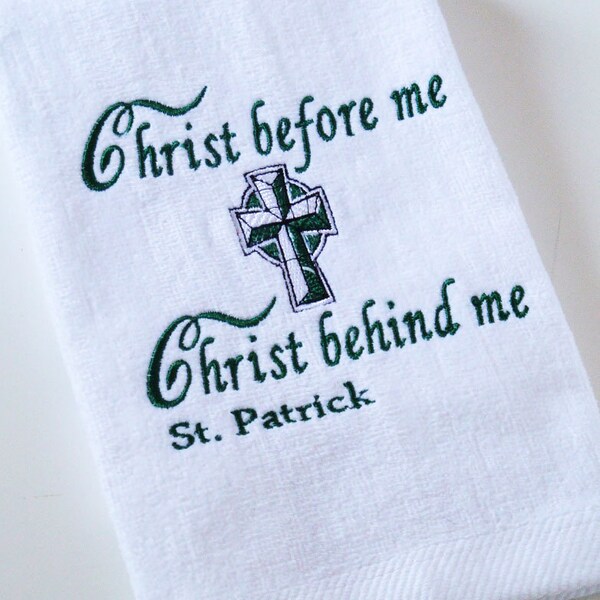 1225-2 Saint Patrick Guest Towel/irish Towel/catholic Towel/christ ...