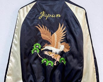 Vintage 80's Sukajan Pheonix Japan Satin Souvenir Jacket in Vintage 80's Sukajan Pheonix Japan Satin Souvenir Jacket in