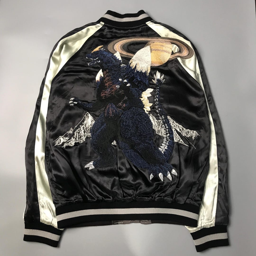 Vintage Space Godzilla Rayon Sukajan Japanese Souvenir Jacket ...