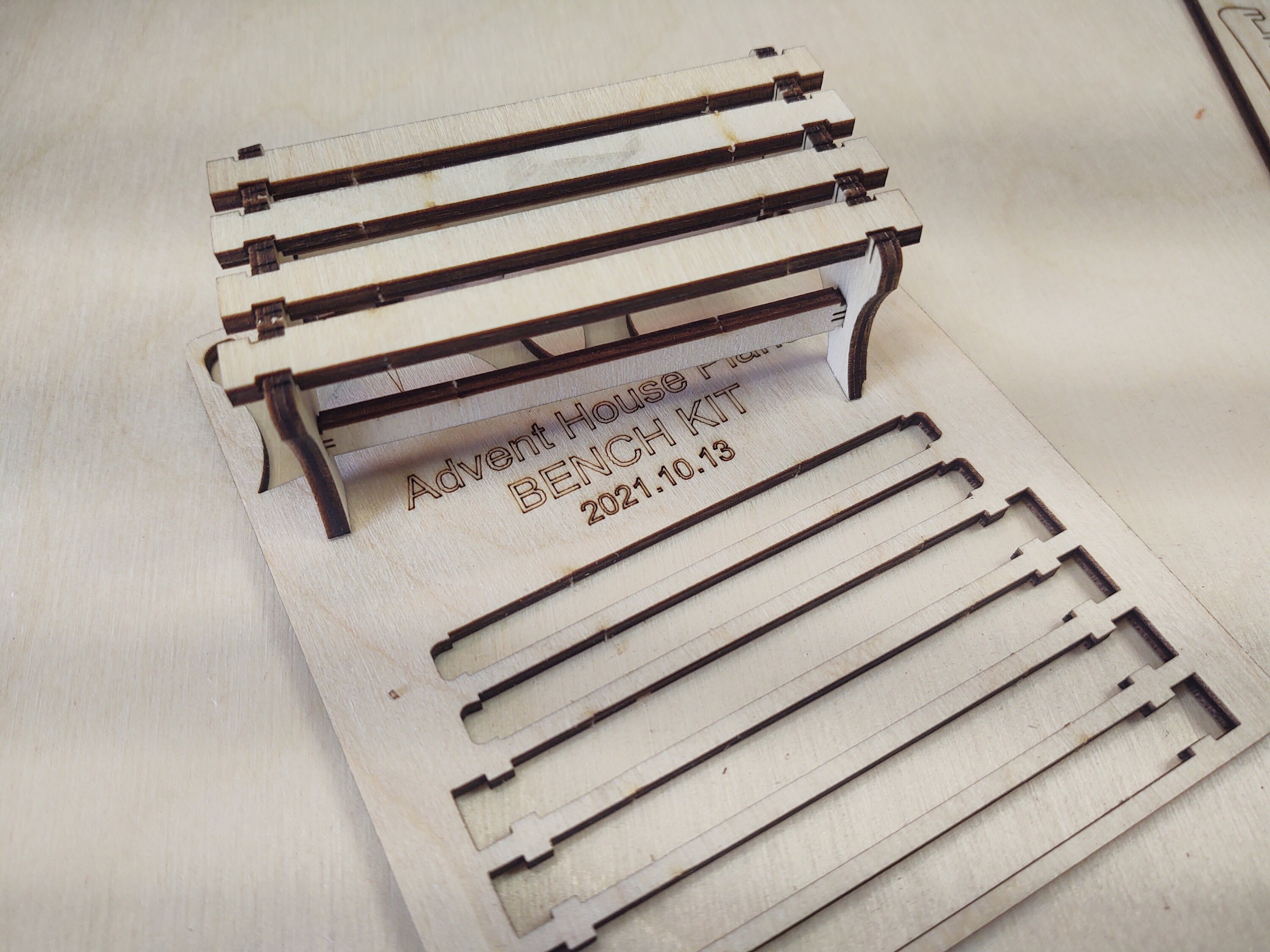 Advent House Laser Cut Bench Kit - Etsy