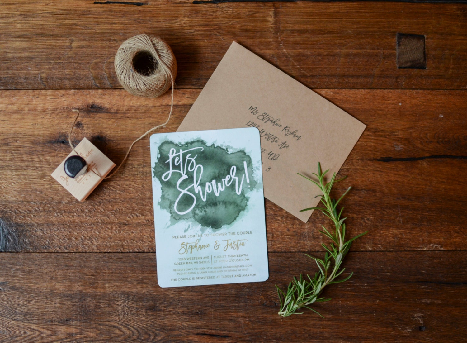 Watercolor Wedding Shower Invitation DIY Rustic Bohemian - Etsy