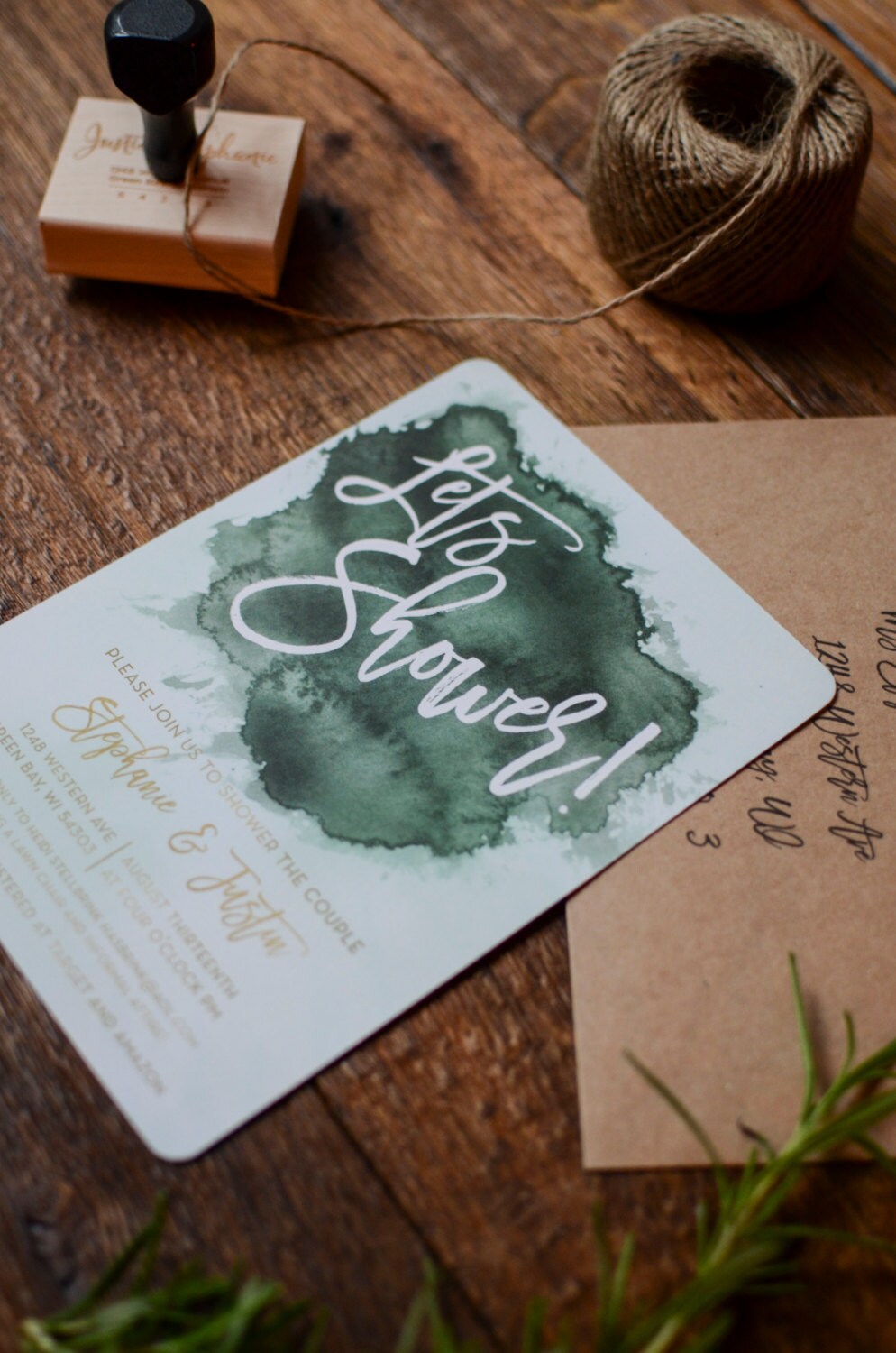 Watercolor Wedding Shower Invitation DIY Rustic Bohemian - Etsy