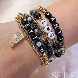 Custom Letter Bead Bracelet Custom Beaded Name or Phrase | Etsy