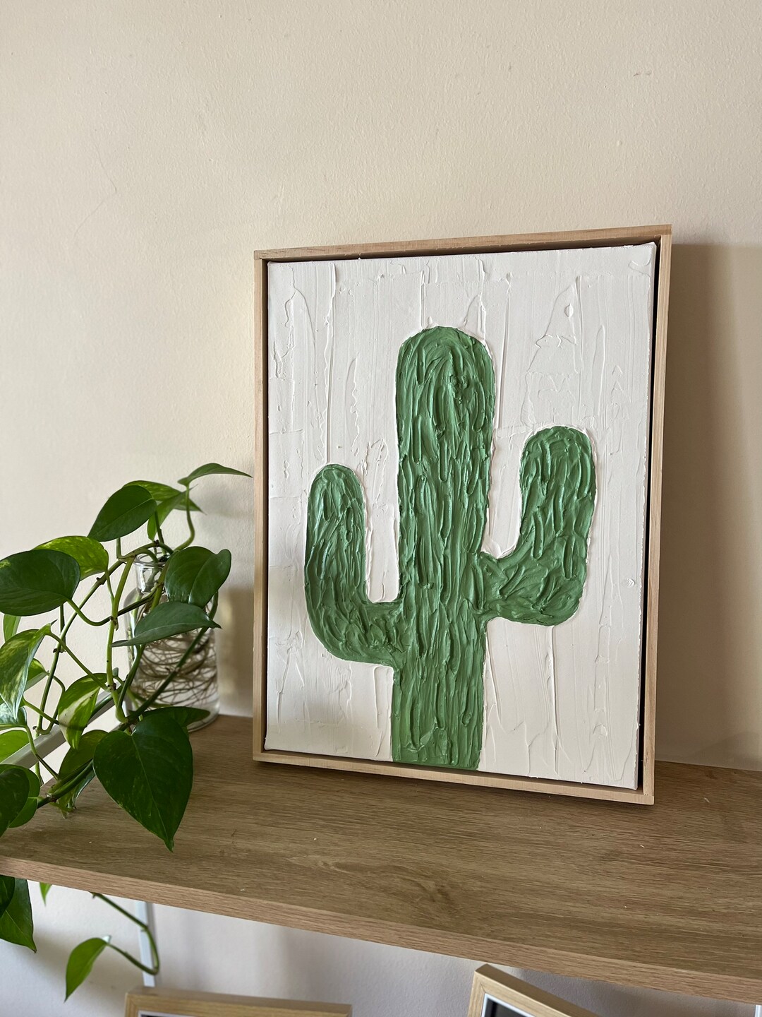 Textured Art. Textured Cactus Art. Cactus Art. Plant Art - Etsy