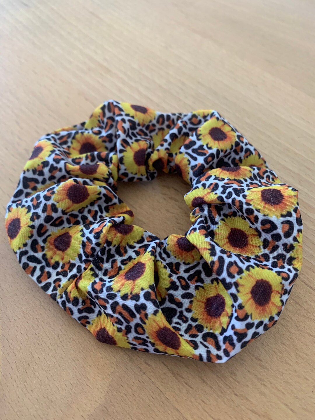 Leopard Sunflowers Scrunchie - Etsy