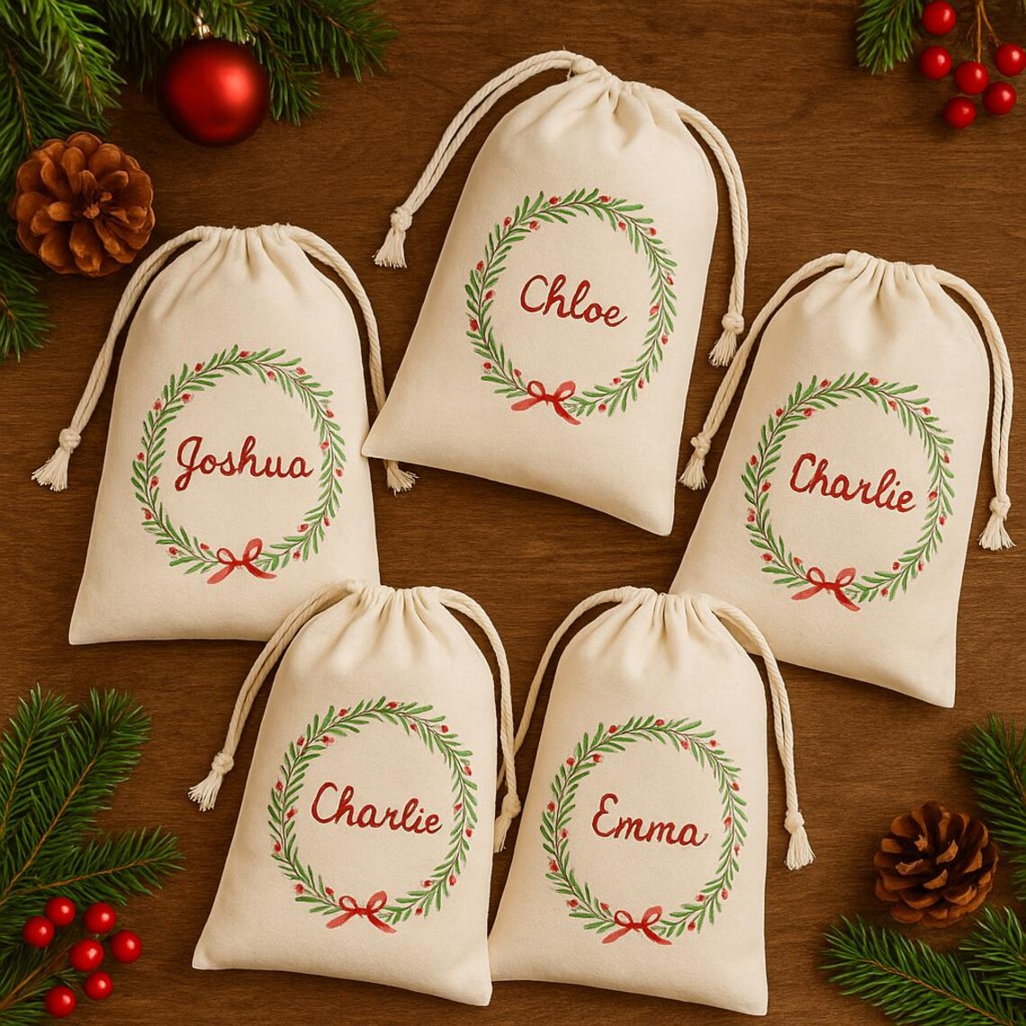 Personalized Christmas Gift Bags: Holiday Party Favor Bag, Small ...