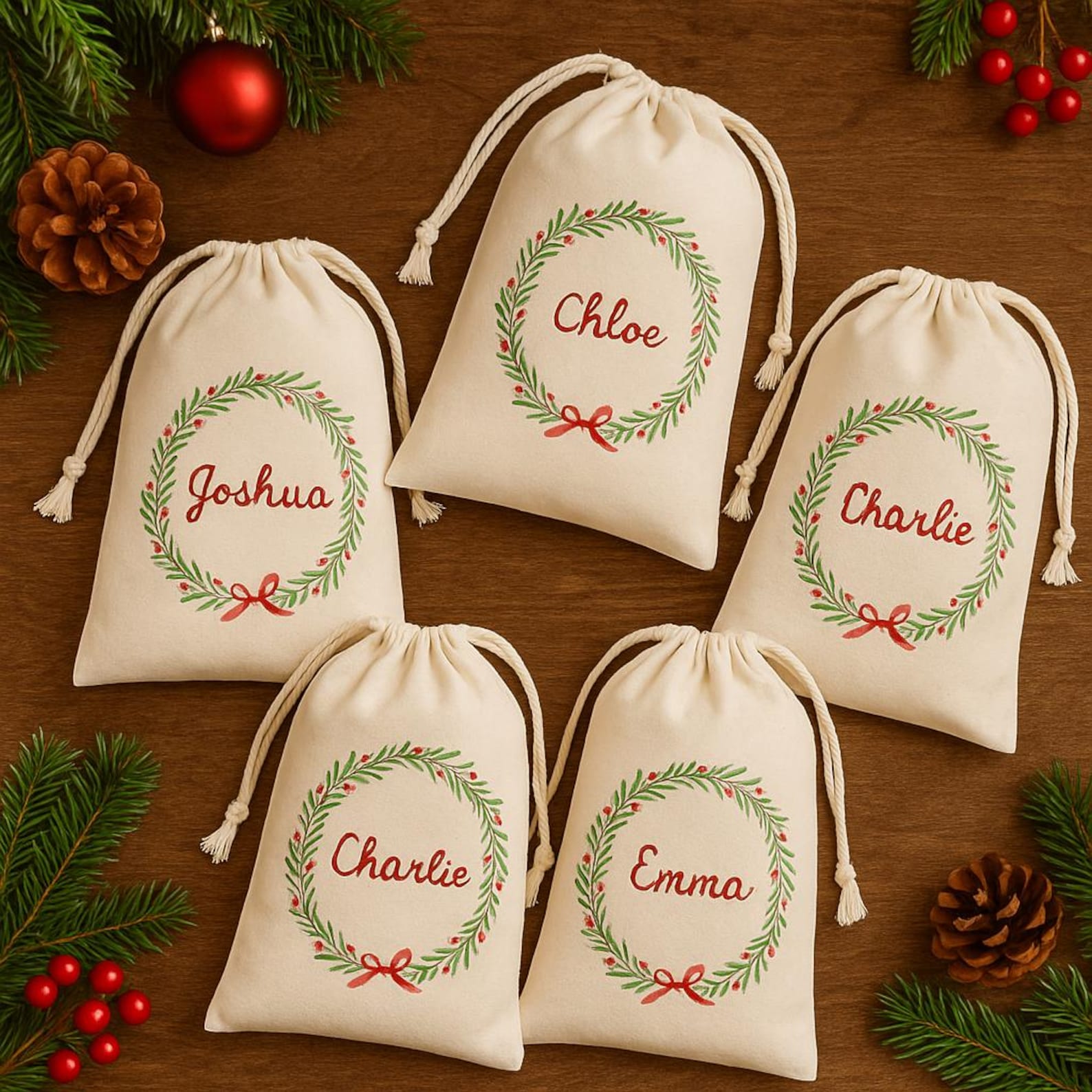 Personalized Christmas Gift Bags: Holiday Party Favor Bag, Small ...