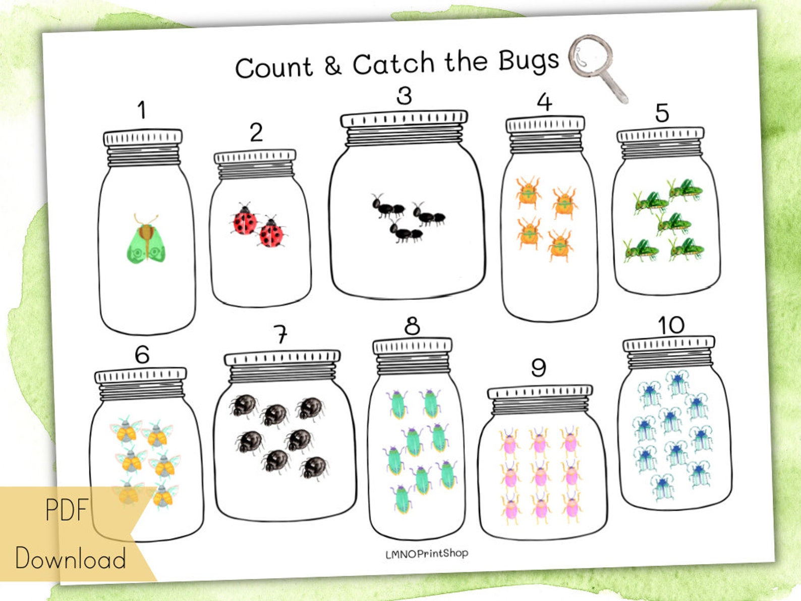 Count the Bugs Counting Number Matching 1-10 Busy Book | Etsy