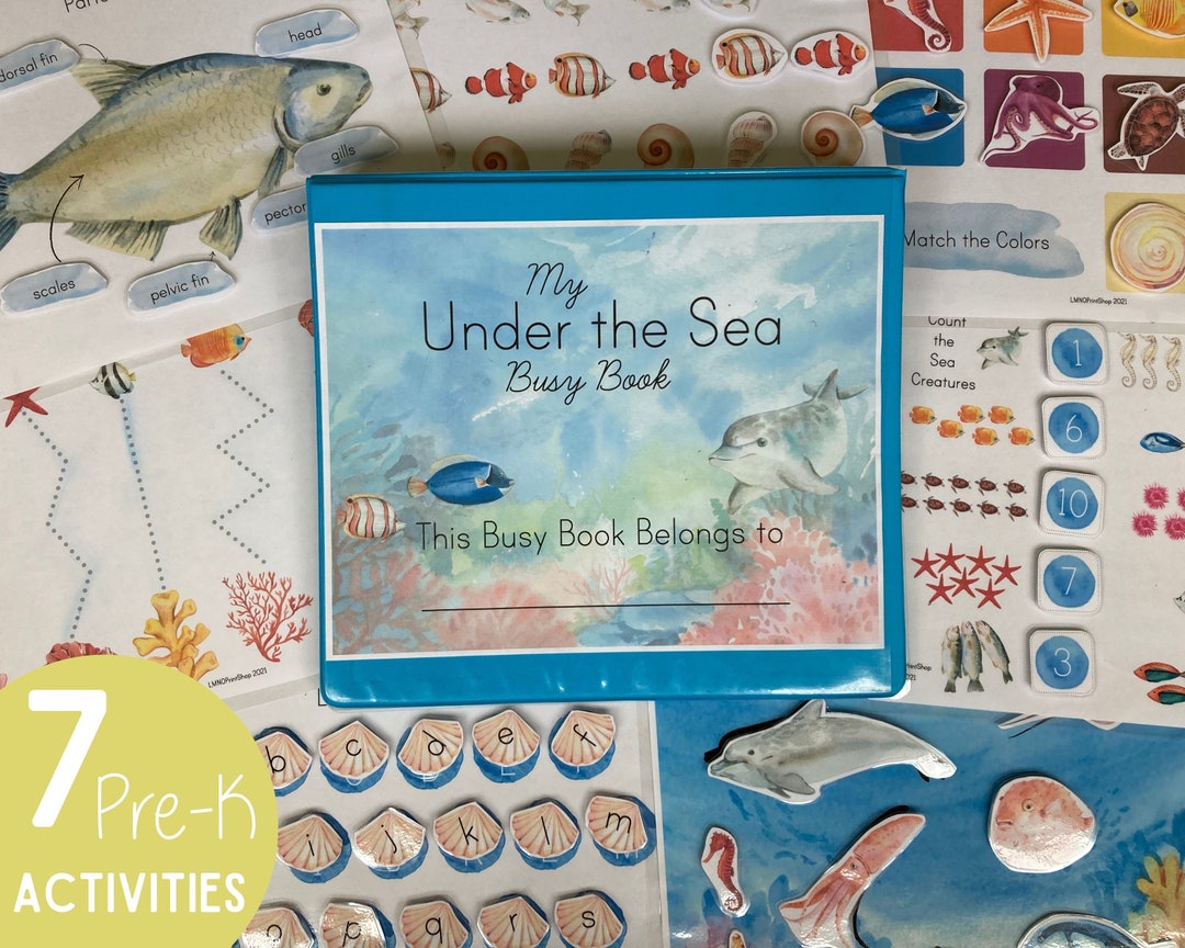 Ocean Busy Book Preschool Printable Summer Learning Binder Ocean Fish ...