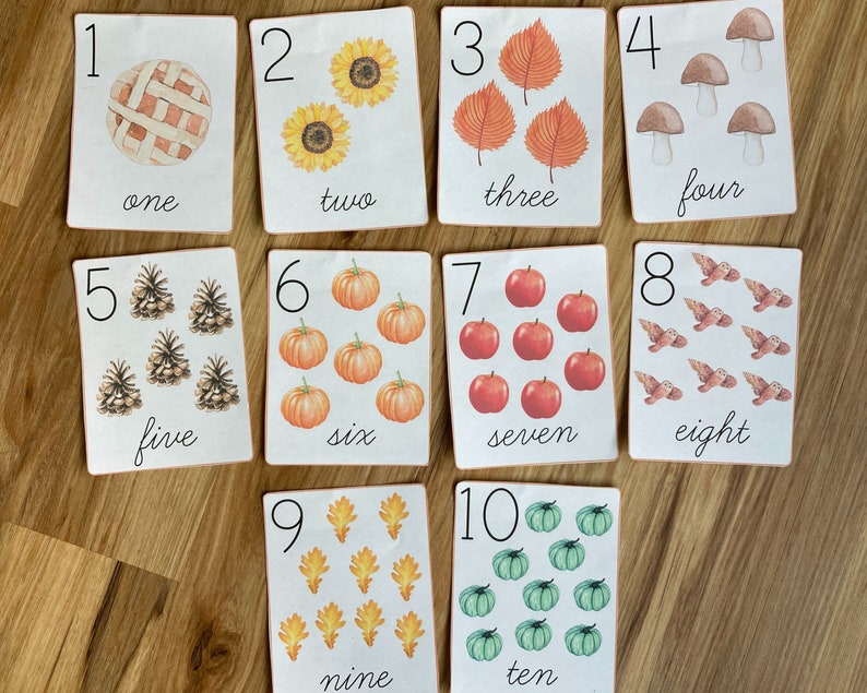 1-10 Number Cards Fall Autumn Themed Preschool Daycare - Etsy