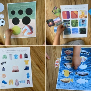 Summer Busy Book - Preschool Learning Binder - Beach Fish Ice Cream ...