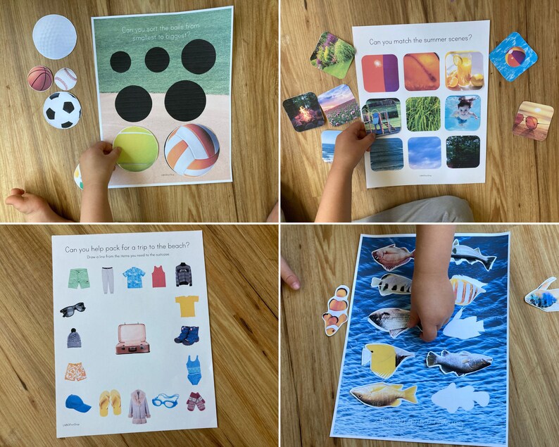 Summer Busy Book Preschool Learning Binder Beach Fish Ice - Etsy