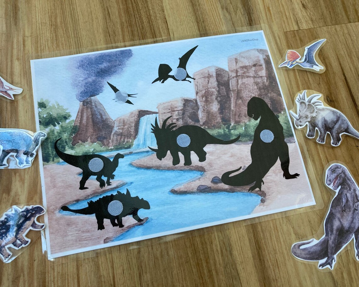 Dinosaur Busy Book Shadow Matching Preschool Printable - Etsy