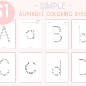 Simple Alphabet Outline Coloring Worksheets - Toddler Preschool ...