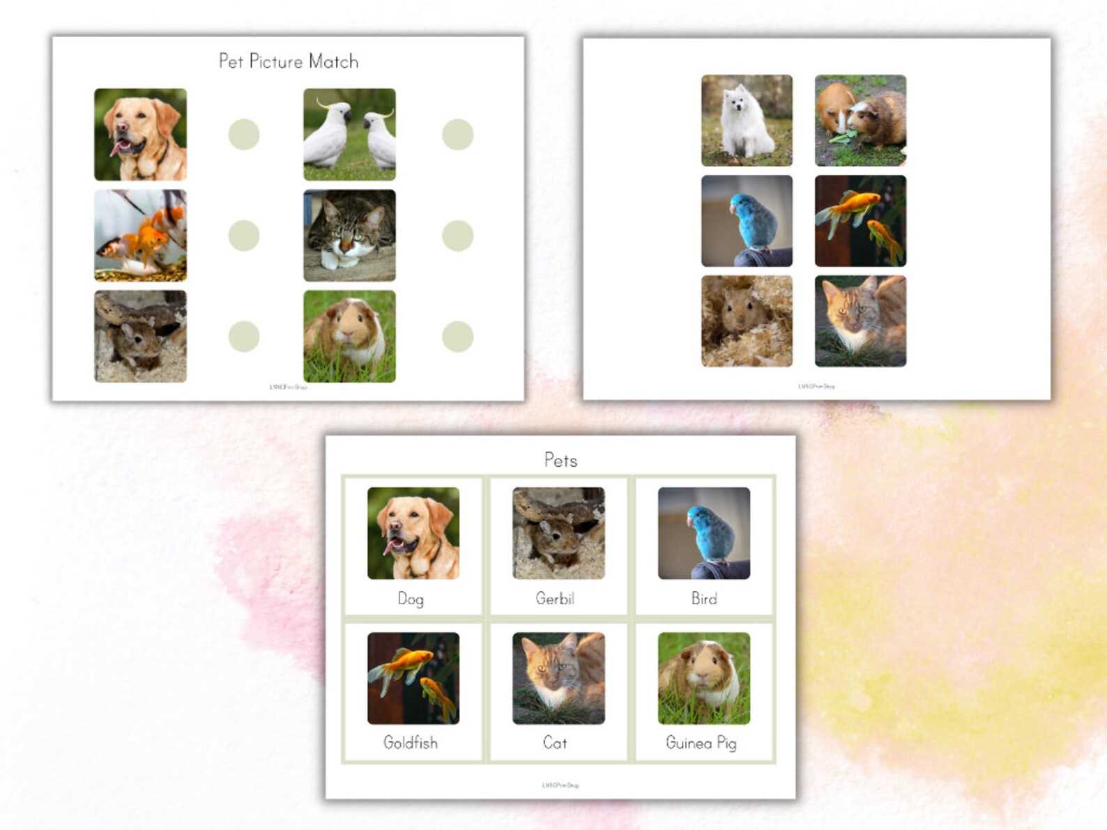 Pets Animal Matching Busy Book Binder Activity Montessori - Etsy