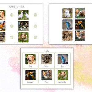 Pets Animal Matching Busy Book Binder Activity - Montessori Toddler ...