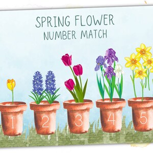 Spring Flowers Counting Numbers Busy Book Page Learning | Etsy