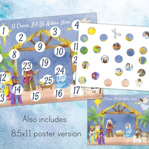 Nativity Advent Calendar for Kids - Printable Christmas Count Down ...