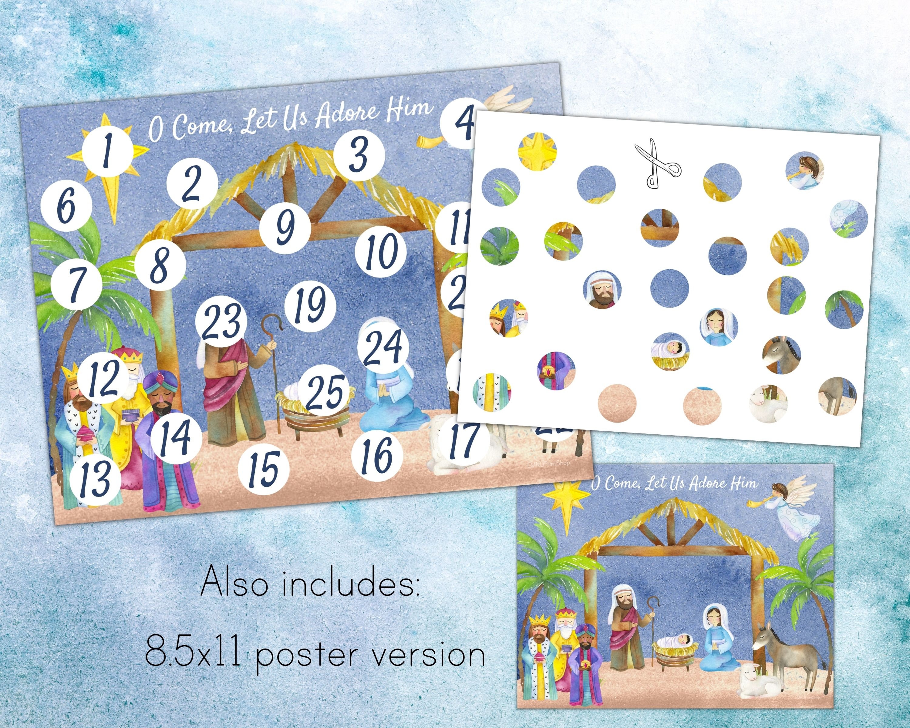 Nativity Advent Calendar for Kids Printable Christmas Count - Etsy