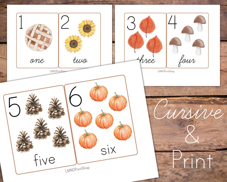 1-10 Number Cards Fall Autumn Themed Preschool Daycare - Etsy