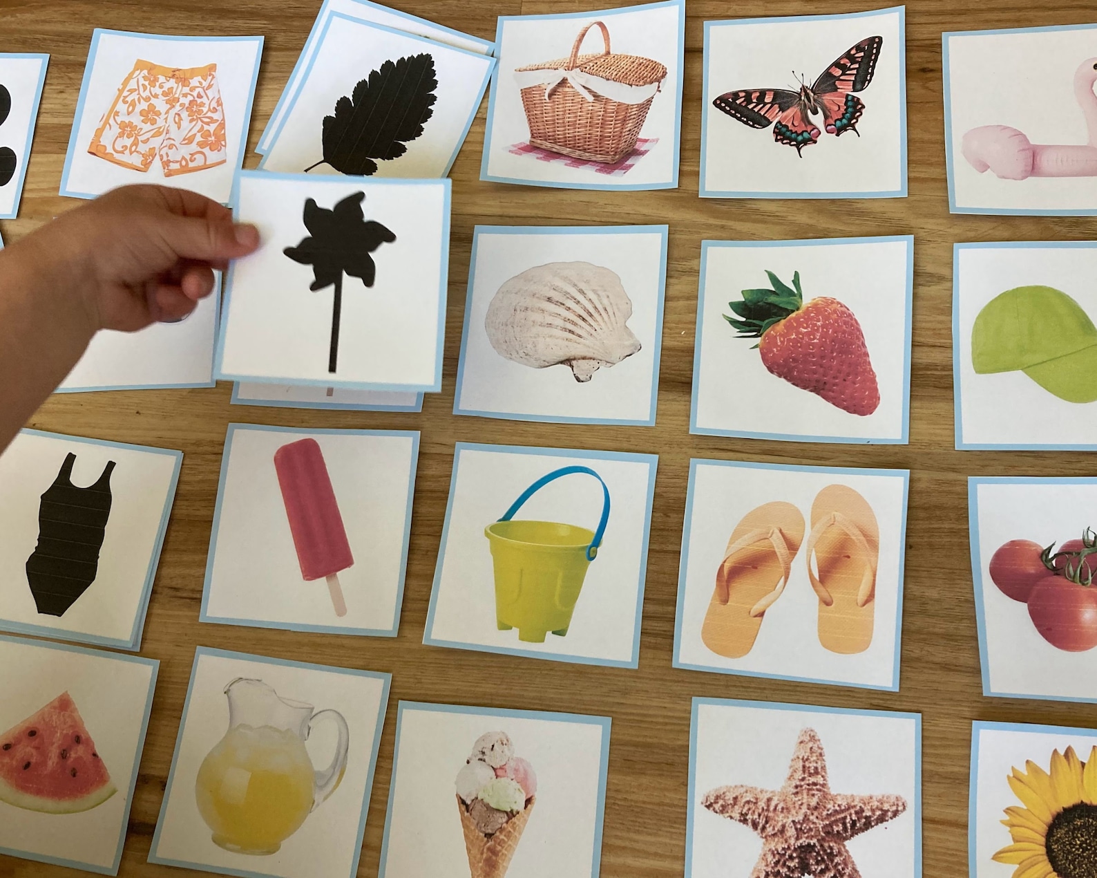 Summer Shadow Matching Cards - Montessori Printable - Preschool Toddler ...