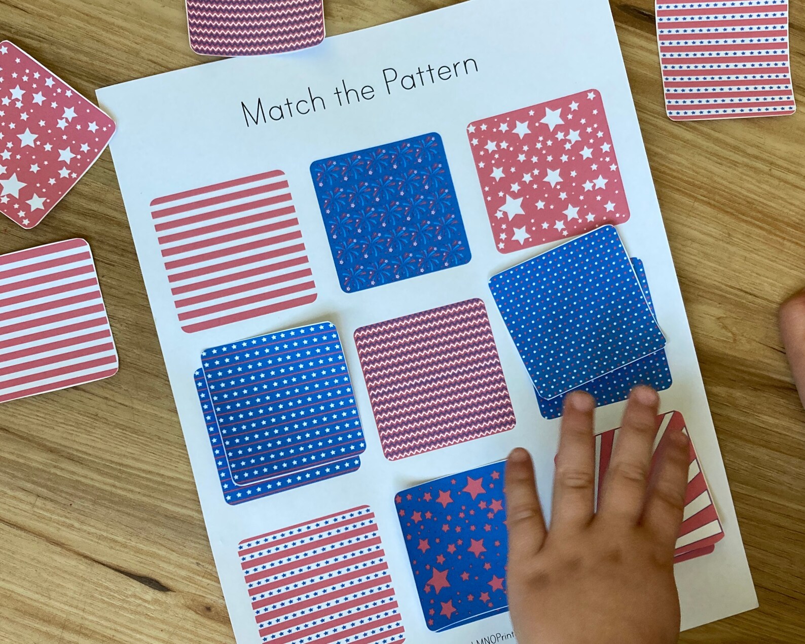 Red White Blue Pattern Matching - Busy Book Binder Activity - Toddler ...