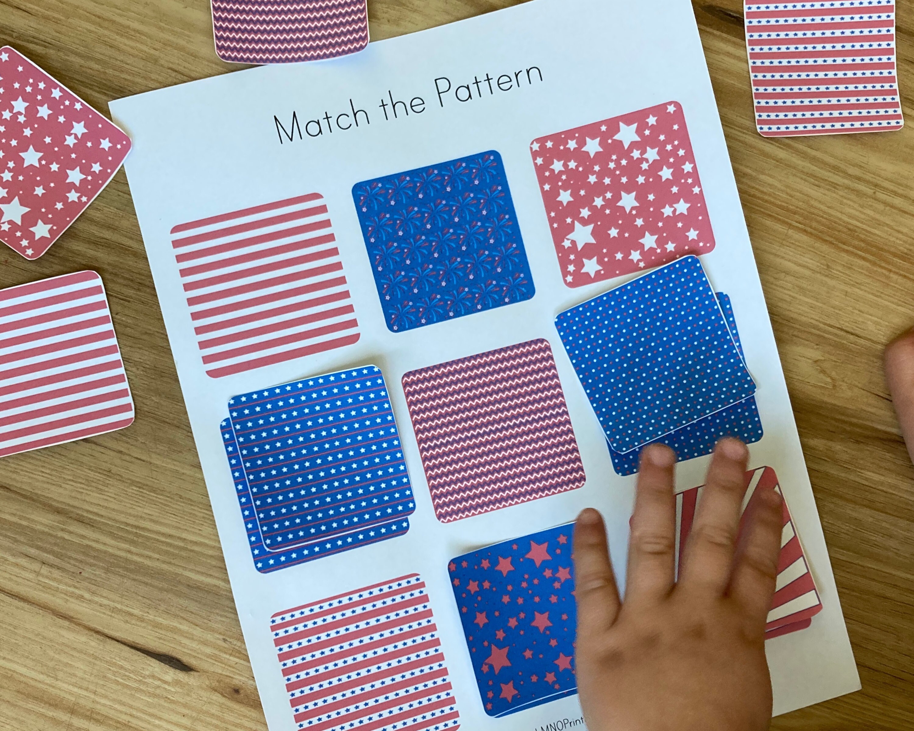 Red White Blue Pattern Matching - Busy Book Binder Activity - Toddler ...