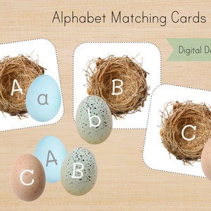 Alphabet Matching Busy Bag Activity Cards Birds Eggs Nest | Etsy