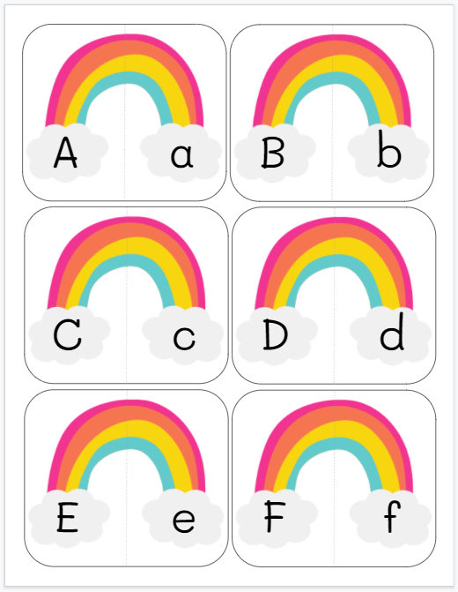 Letter Alphabet Matching Cards Rainbow Pairs St. Saint Patrick's Day ...