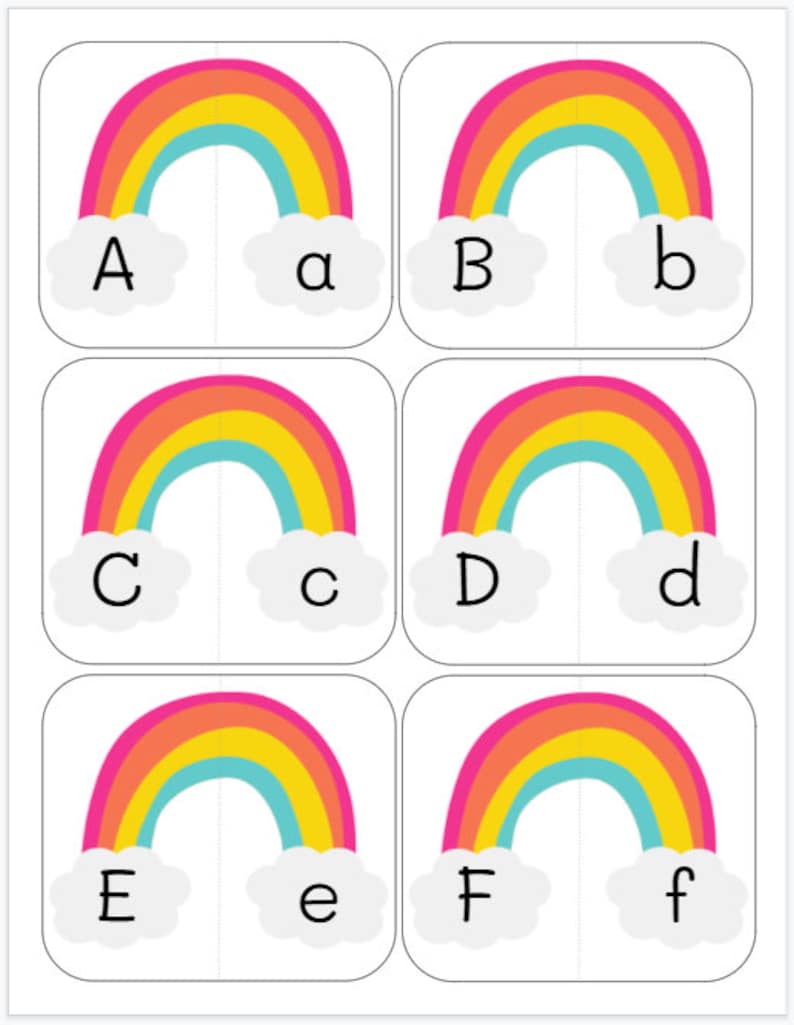 Letter Alphabet Matching Cards Rainbow Pairs St. Saint Patrick's Day ...