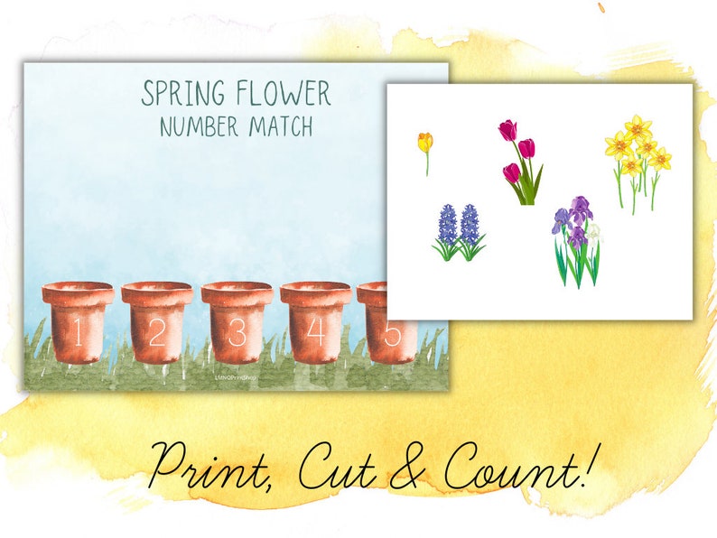 Spring Flowers Counting Numbers Busy Book Page Learning - Etsy