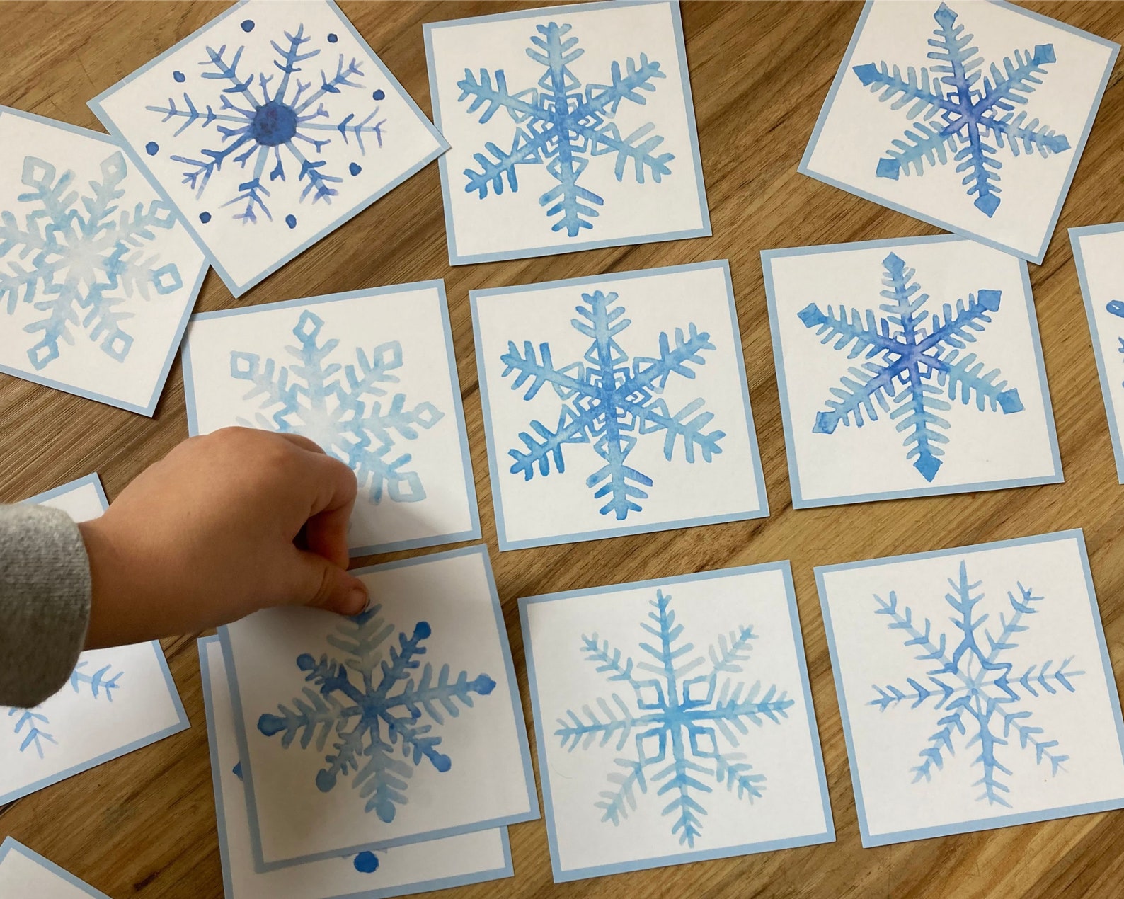 Snowflake Matching Game Preschool Card Activity Montessori - Etsy