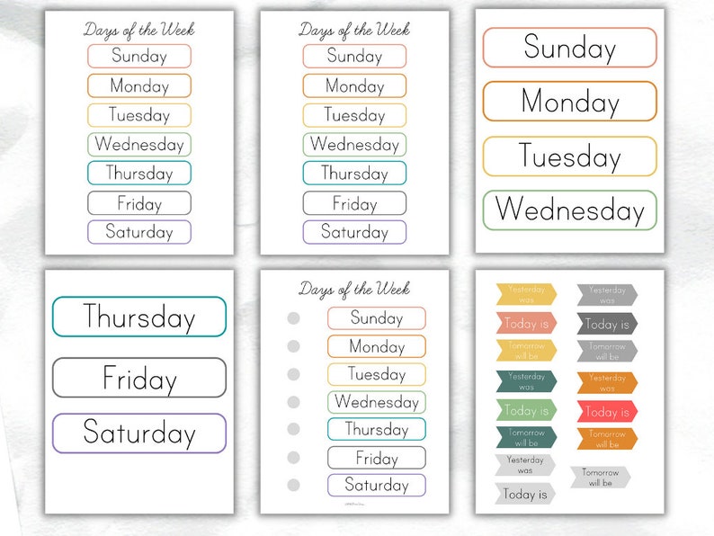 Days of the Week - Calendar Bulletin Board Poster - Busy Book Binder ...