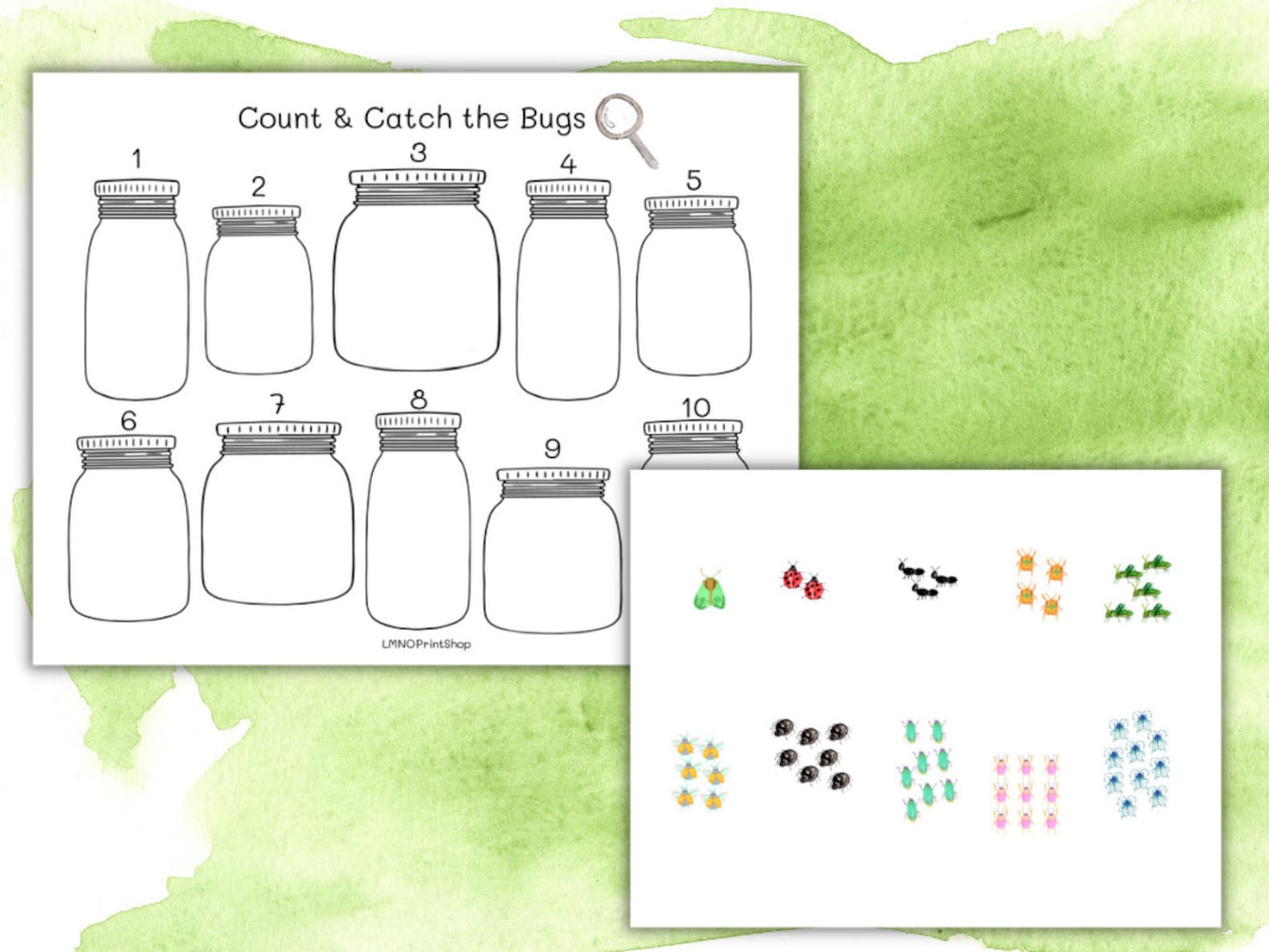 Count the Bugs - Counting Number Matching 1-10 Busy Book Binder ...
